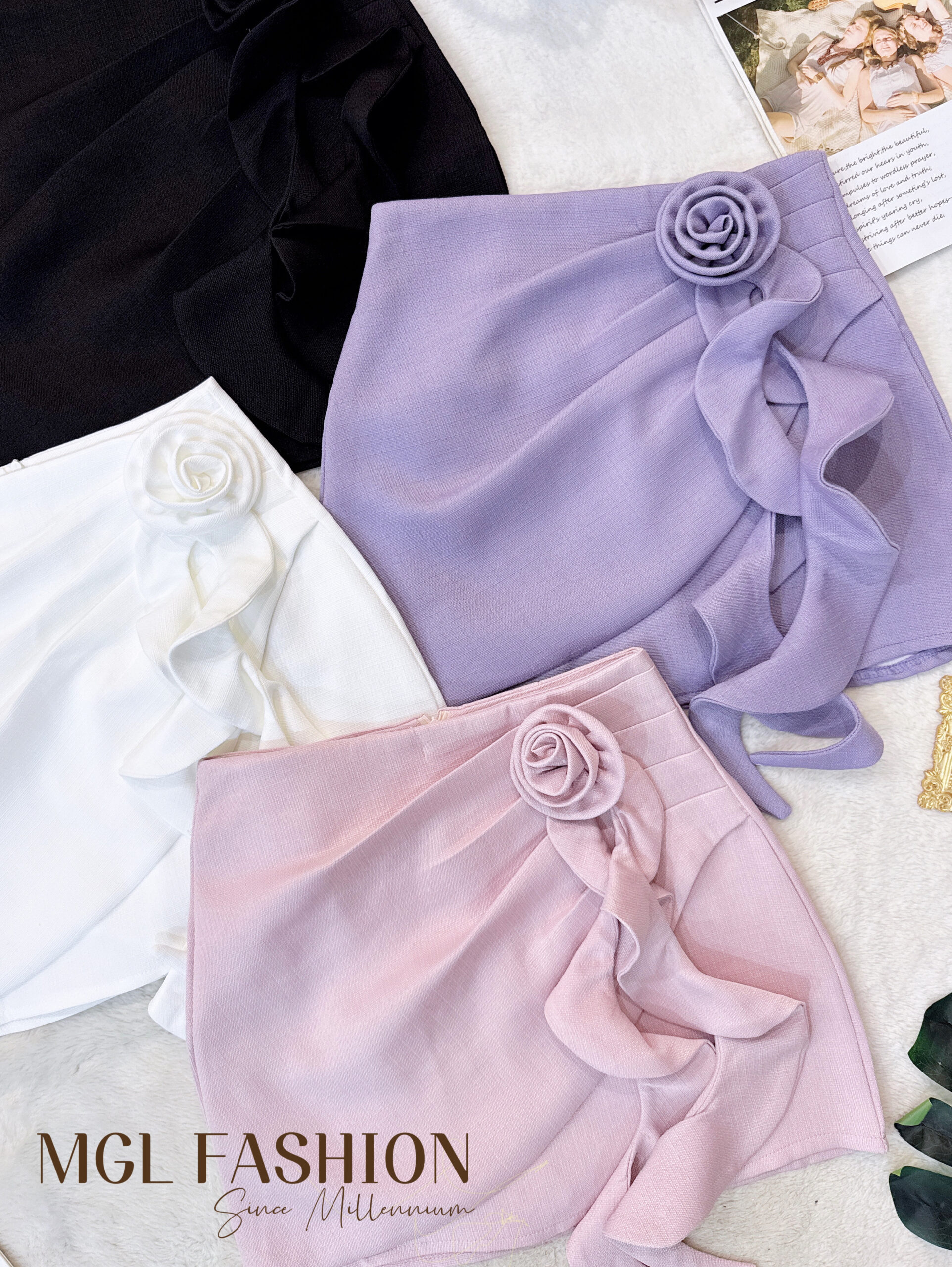 超值大促销Rm65 Now Rm45 PoshCode气质名媛风小香风玫瑰花高腰裙 5927 – Welcome to MGL Fashions