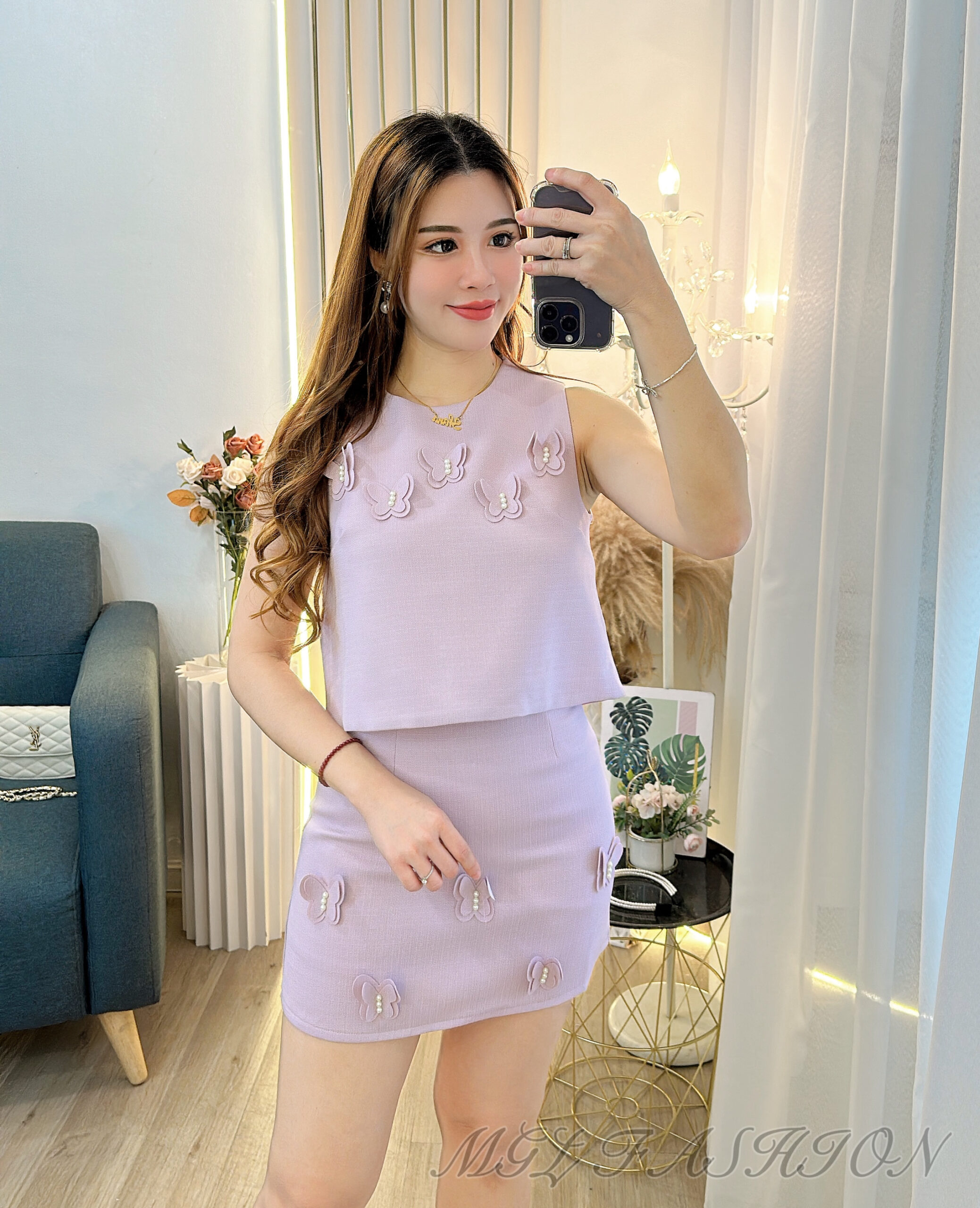 绝美新款上架Rm109-Rm3＝Rm106 SML PoshCode气质名媛风立体蝴蝶小香风套装 21589 – Welcome to MGL ...