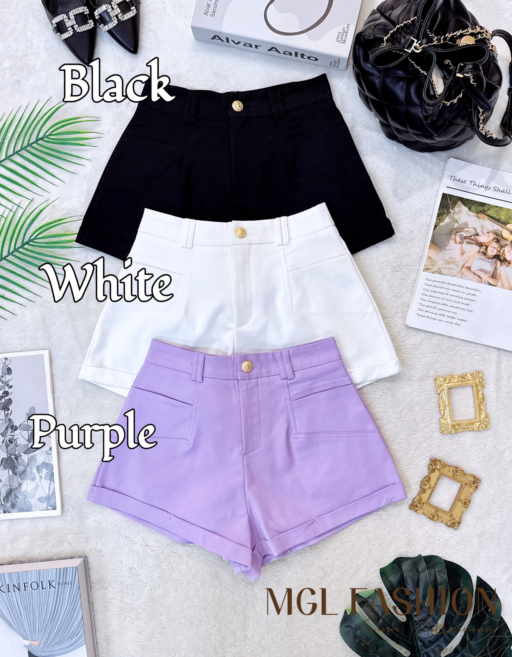 超值大促销Rm59 Now Rm39 PoshCode时尚简约百搭锦棉高腰短裤 4931 – Welcome to MGL Fashions