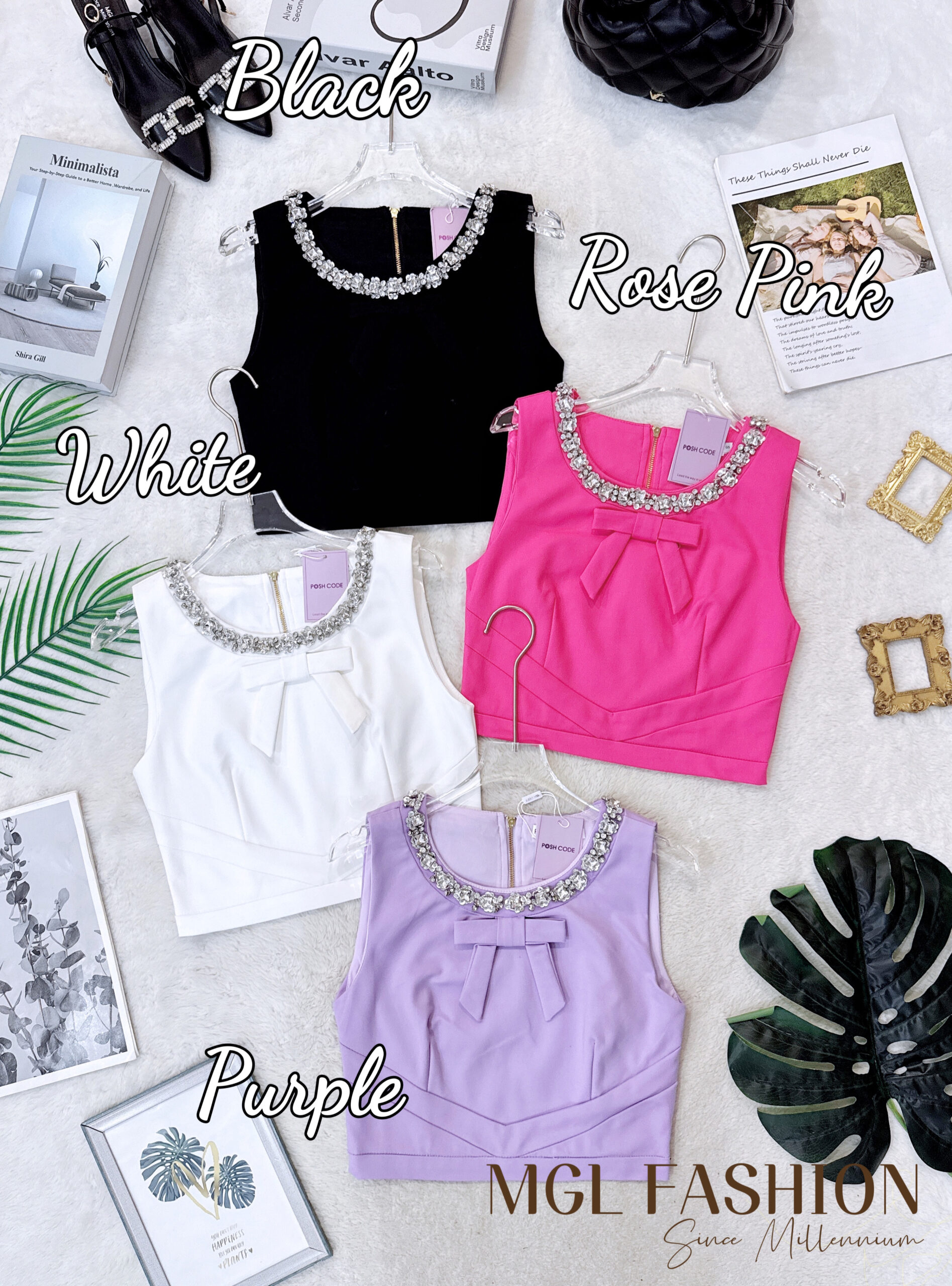 超值大促销Rm69 Now Rm49 PoshCode高级感时尚名媛风亮钻蝴蝶结设计时装上衣 14131 – Welcome to MGL ...