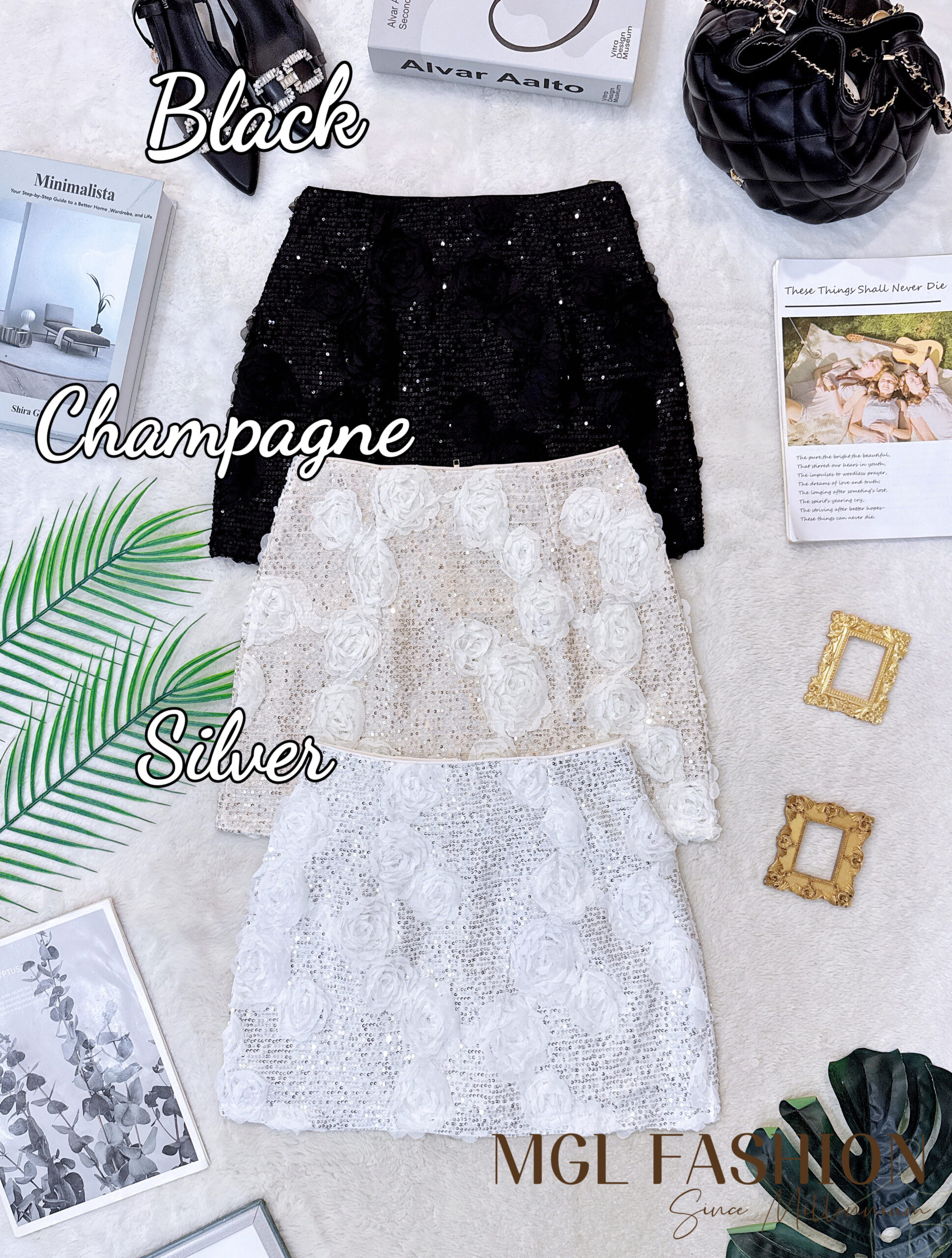 超值大促销Rm65 Now Rm45 PoshCode高级感气质名媛风闪亮立体玫瑰花设计高腰短裙 5956 – Welcome to MGL ...