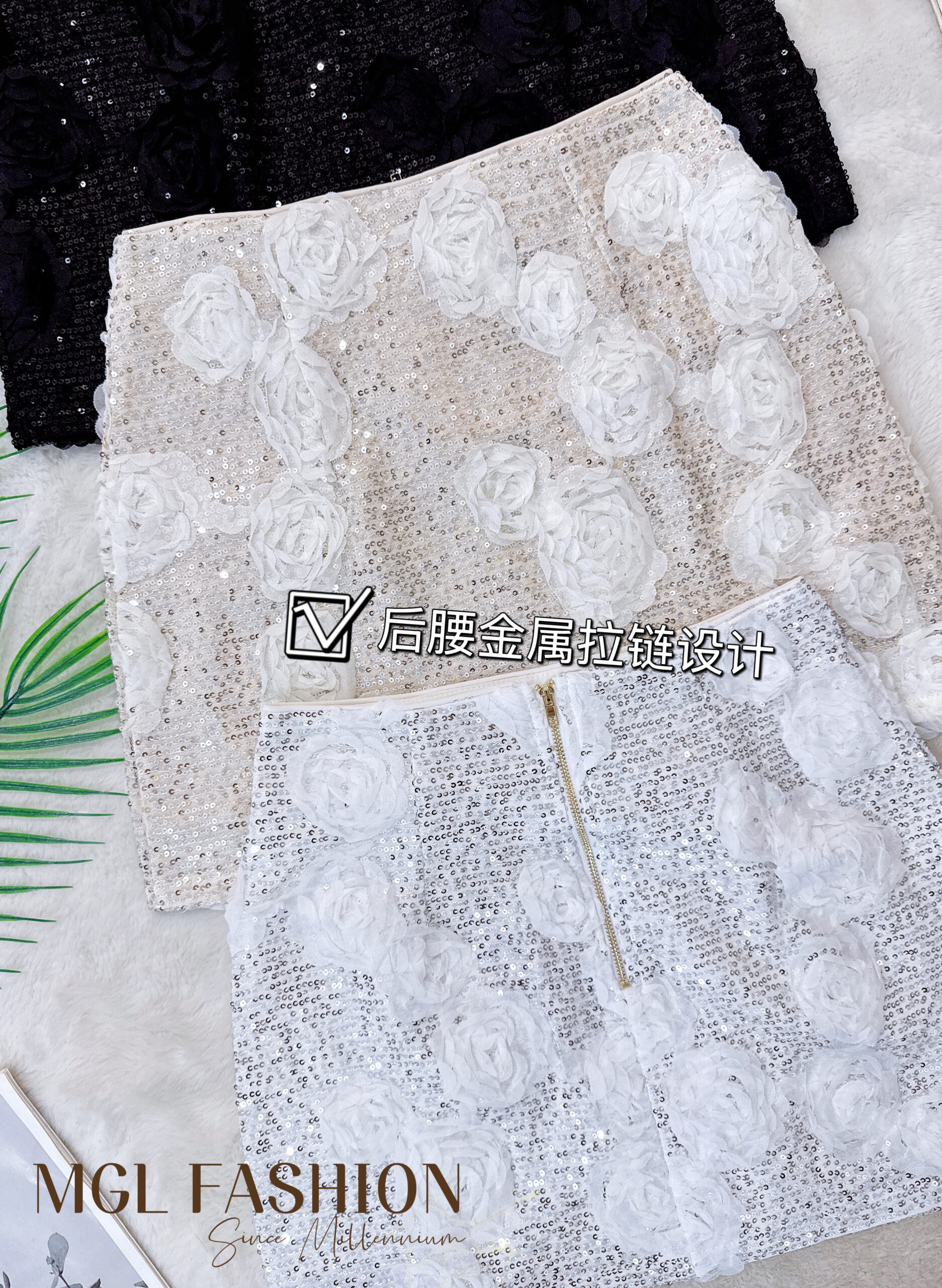 超值大促销Rm65 Now Rm45 PoshCode高级感气质名媛风闪亮立体玫瑰花设计高腰短裙 5956 – Welcome to MGL ...