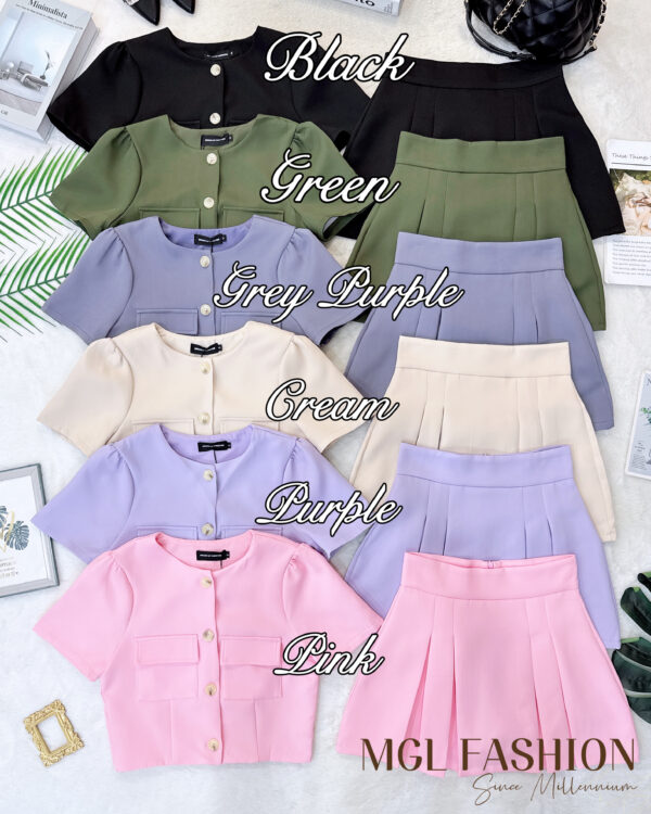 超值大促销Rm75 Now Rm55 Dressup时尚简约百搭显瘦百褶裙套装 520003 – Welcome to MGL Fashions