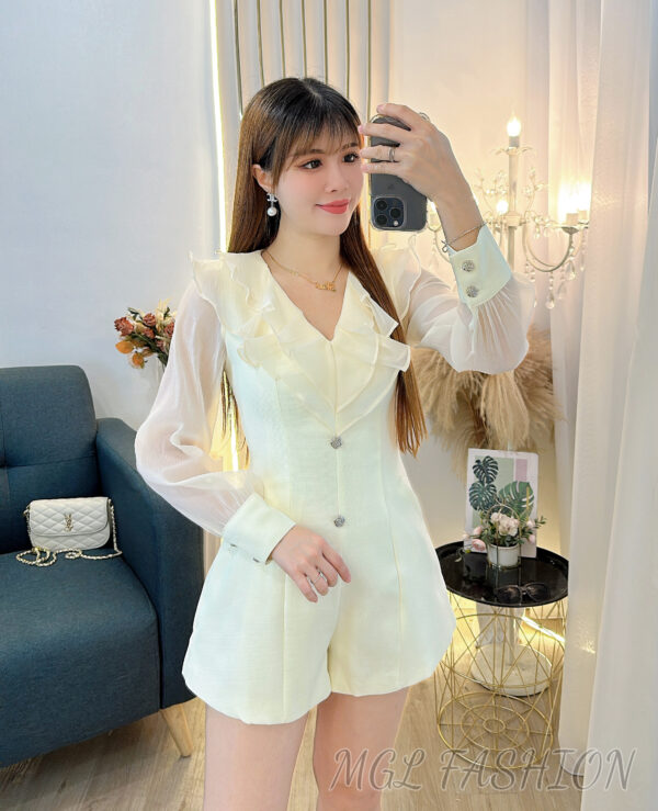 超值大促销Rm105 Now Rm79 PoshCode气质唯美风流光纱荷叶拼接连身裤 71110 – Welcome to MGL Fashions